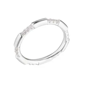 BERMUDA WATCH COMPANY Layana White Topaz Band Ring - Silver