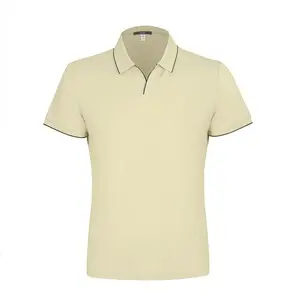 DAVID WEJ Neutrals Marco V-neck Polo Shirt