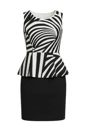 CONQUISTA Zebra Print Peplum Dress