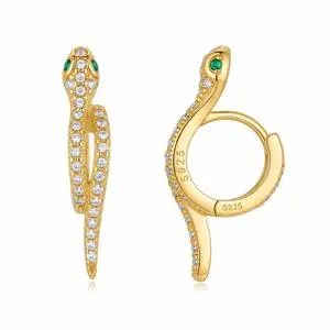 ANGEL BAROCCO Serpent Sparkle Hoop Earrings - Gold