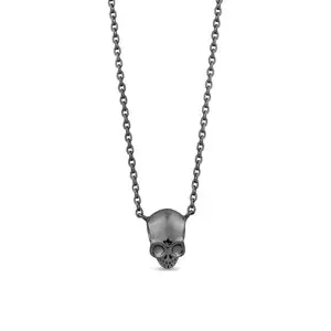SALLY SKOUFIS Peace Necklace In Rhodium - Black