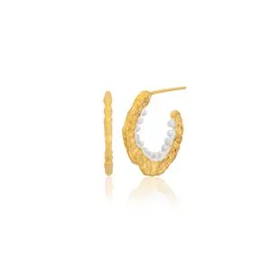 MILOU JEWELRY Alice Hoop Earrings - White