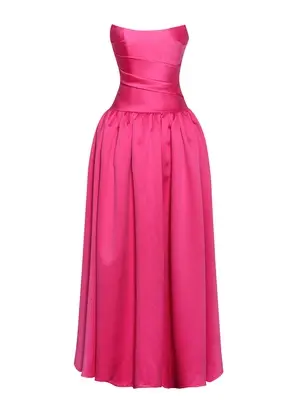 MISS CIRCLE NEW YORK Satin Strapless Corset Gown - Pink