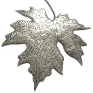 LILA RASA Maple Leaf Hanging Ornament X 2 Pcs - Silver