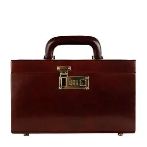 TIME RESISTANCE Leather Jewelry Box - Brown