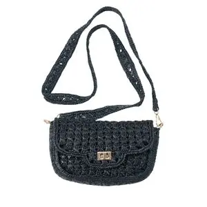 ZANATANY CONCEPTS Cassie Raffia Bag Black