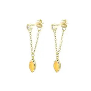 KAMARIA Full Swing Opal Dangle Earrings - Yellow