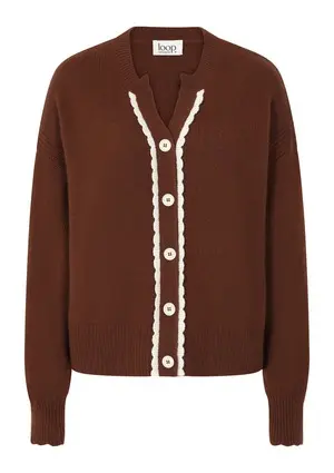 LOOP CASHMERE Shell Edge Cardigan