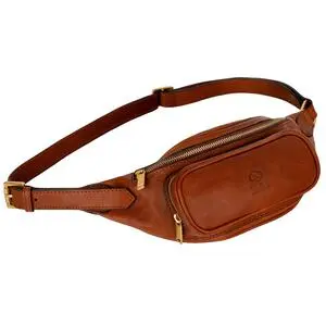 TIME RESISTANCE Leather Fanny Pack - Brown