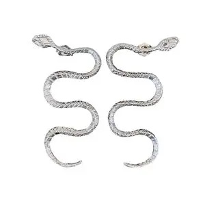 AKI ROC JEWELRY Maya Snake Earrings - Silver