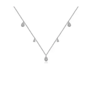 GENEVIEVE COLLECTION 18k Gold Diamond Drop Choker - White