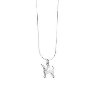 CHIARELLA Da Vinci Chihuahua Pendant Necklace - Silver