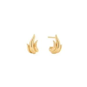 VANCHI Flame Stud Earrings In Sterling - Gold