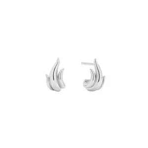 VANCHI Flame Stud Earrings Silver