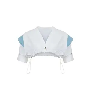 MAYAMU Mini Poplin Shirt With Removable Collar