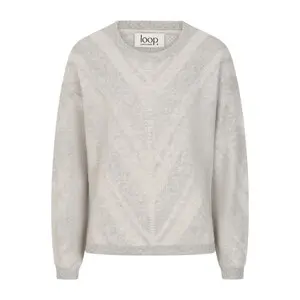 LOOP CASHMERE Textured Chevron Cashmere Sweater