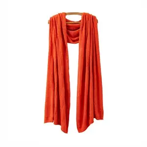 OUBAS Fine Lambswool Brant Wrap In Burnt