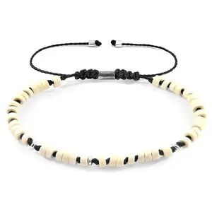 ANCHOR & CREW Percy Silver & Stone Macrame Bracelet - White