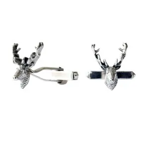 LEE RENEE Stag Cufflinks - Silver