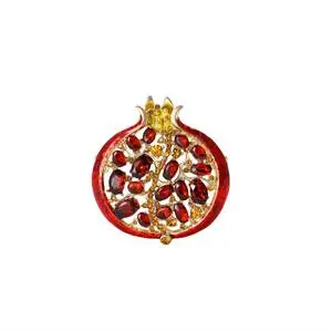CHANEL JOAN ELKAYAM Pomegranate Brooch - Red/silver