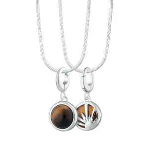 LILY CHARMED Sterling Tigers Eye Charm Necklace - Silver