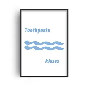 FANCLUB Toothpaste Kisses Bathroom Giclée Art Print - Blue