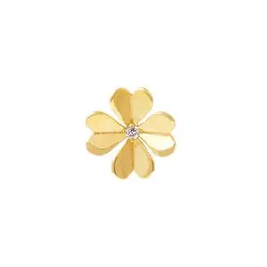 LEE RENEE Diamond Lucky Clover Lapel Pin - Gold