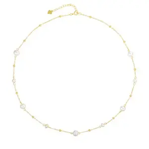 ARCTIC FOX & CO. Pearl Chain Necklace - Gold