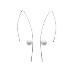 SILVER MOON Line Of Light Sterling Silver Earrings - Silver/white