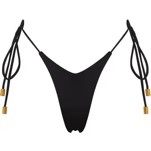 ANTONINIAS Molly Double Layered Bikini Bottom - Black