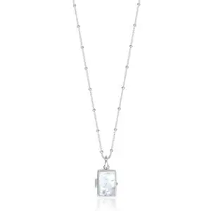 FV JEWELLERY Perle Locket Necklace - Silver