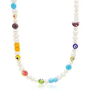 NIALAYA JEWELRY Pearl And Glass Bead Necklace White