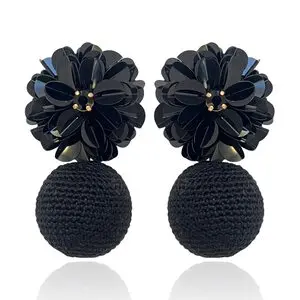 PINAR OZEVLAT Blossom Bon Bons Earrings - Black