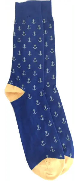 LAZYJACK PRESS Anchor Socks - Blue