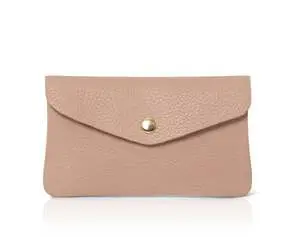 BETSY & FLOSS Medium Popper Leather Purse In Blush - Red