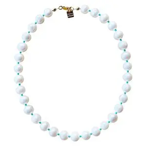 FIRERA ATELIER Pearl And Turquoise Necklace - Blue/white