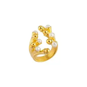 LINYA JEWELLERY Pearl Cage Ring - Gold