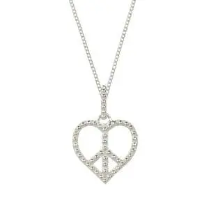 CHARLOTTE'S WEB JEWELLERY Peace Heart Pendant Necklace - Silver