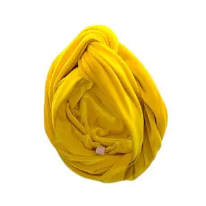 JULIA CLANCEY Classic Madam Velour Turban - Yellow
