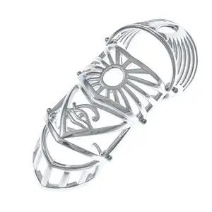 LUCY QUARTERMAINE Solid Sterling Egyptian Armour Ring - Silver