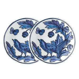Twig New York Blue / White H. Blue Bird Set Of Two Appetizer Plates - Blue/white