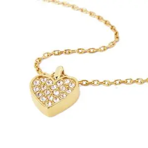 POTOSKA Mini Heart Pavé Charm Necklace - Gold