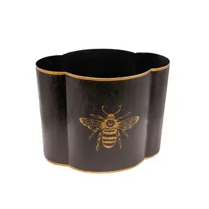NILA PARMAR DESIGNS Hand-painted Hive Harmony Vase - Black