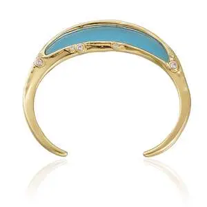 RARE MATTERS JEWELRY Gemstone Inlay Bangle Cuff - Blue