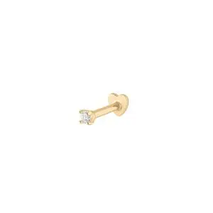 VANCHI 14k Yellow Lab-grown Diamond Flat Back Stud Earring - Gold
