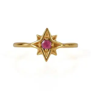 CHARLOTTE'S WEB JEWELLERY Guiding North Star Vermeil Rhodolite Garnet Ring - Gold