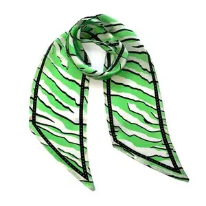 INGMARSON Wild Tiger Silk Neck Scarf Mint - Green