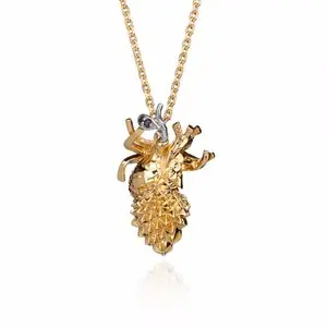KASUN LONDON Forbidden Heart Pendant Necklace - Gold