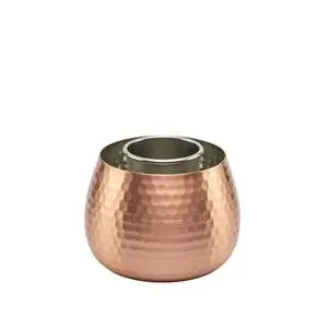 ANATOLIACRAFT Hammered Copper Ice Bucket & Beverage Chiller - Brown