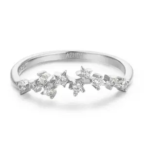 AZURA JEWELRY NEW YORK Starry Night White Gold Vermeil Ring - Silver